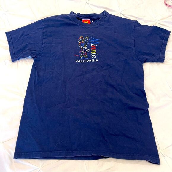 Disney | Tops | Vintage Minnie Mouse Y2k Embroidered Blue Tee Shirt ...